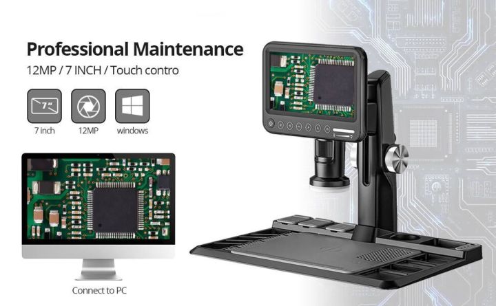 INSKAM 12MP Camera Sensor Coin Microscope 1600X Biological Microscope 7 ...