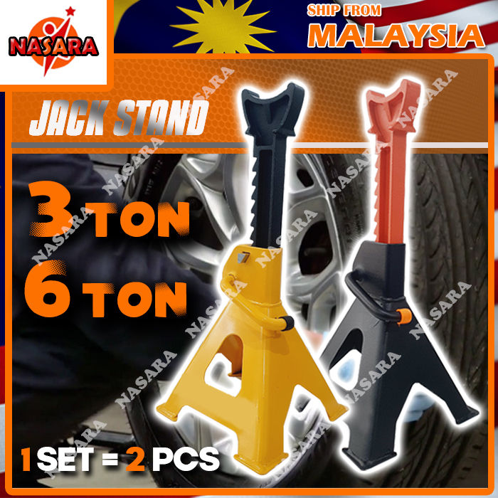 Nasara 3 Ton 6 Ton Heavy Duty Jack Stand ( 1 Pair / 2 Pcs ) With ...