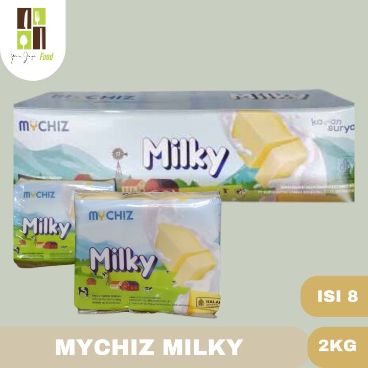 Mychiz Milky / Keju Cheddar Olahan / Keju Milky [ 250g/8 Pcs] 2 KG ...