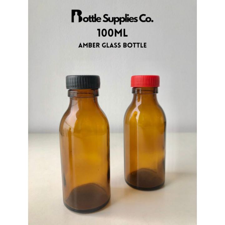 (100ml) Amber Glass Bottle/ Mini Sampling Glass with Cap and Insert ...