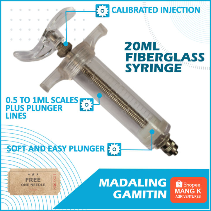 20mL Fiberglass Syringe| Adjustable with Scaling | Lazada PH