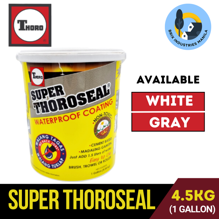 Super Thoroseal Gray or White 4.54kg (Gallon) Waterproof Coating ...