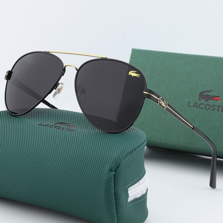 LACOSTE Sunglasses ! With Driving Aviator For Men Cermin mata hitam ...