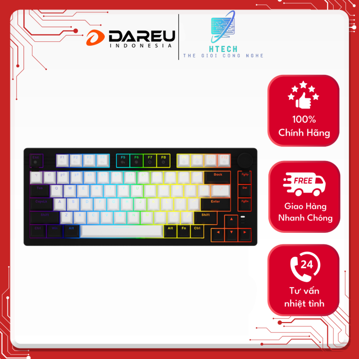 Bàn phím cơ DareU EK75 White Black DareU Dream switch - Bảo hành 24 ...