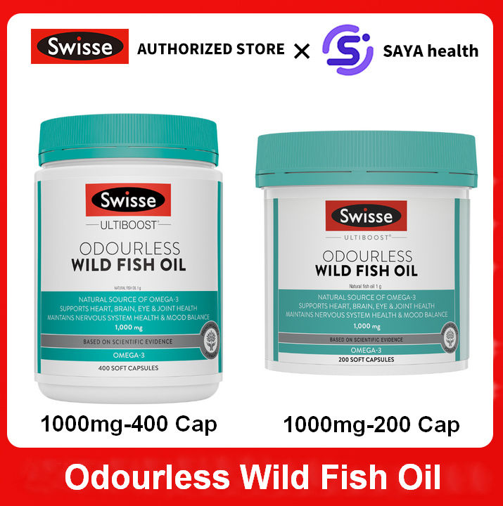 Swisse Ultiboost Odourless Wild Fish Oil 1000mg 400 Capsules /1000mg ...