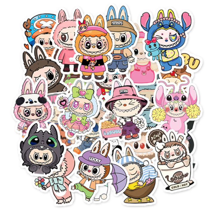 stiker labubu lucu anti air sticker labubu waterproof untuk tumbler ...