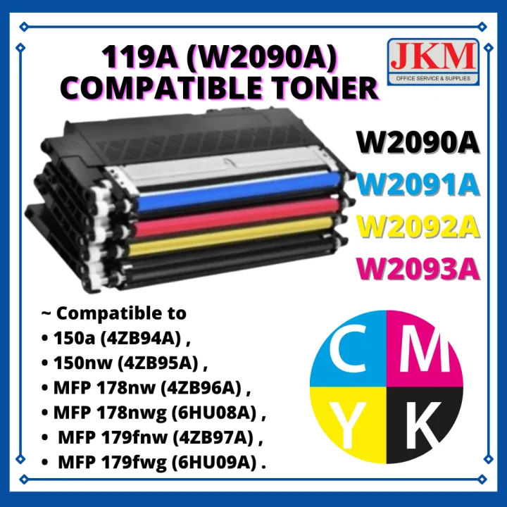 SET Compatible 119A W2090A W2091A W2092A W2093A For HP Color Laser 150a ...