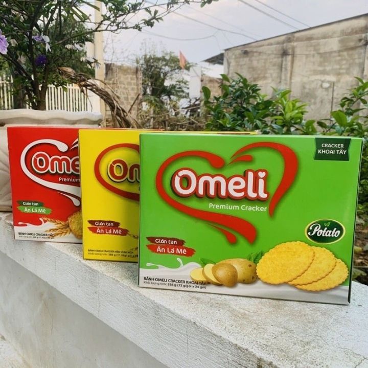 Bánh Omeli Cracker Hộp 288G-400G Khoai Tây/Vừng dừa/Gấc | Lazada.vn