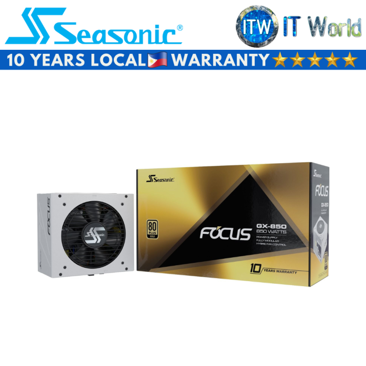 Seasonic Focus GX-850 White 850W 80+ Gold Fully Modular Power Supply ...