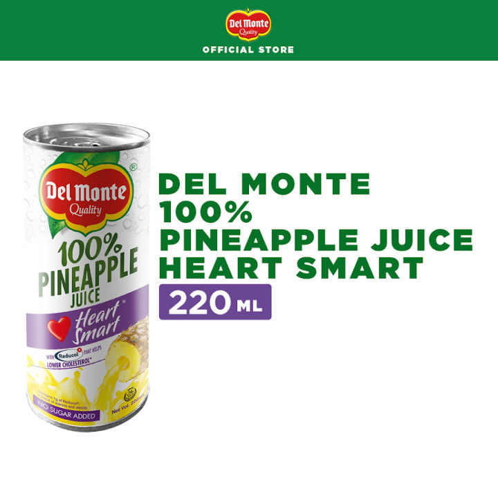 DEL MONTE 100 Pineapple Juice Drink Heart Smart with Reducol for Lower ...
