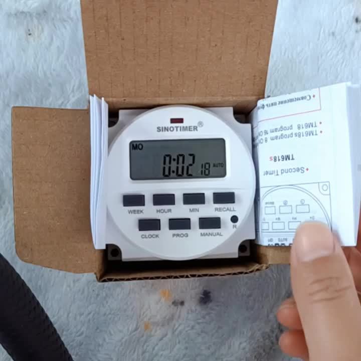 Sinotimer Tm618h 2 220v Ac Digital Time Switch Output 220v 7 Day Weekly Programmable Timer