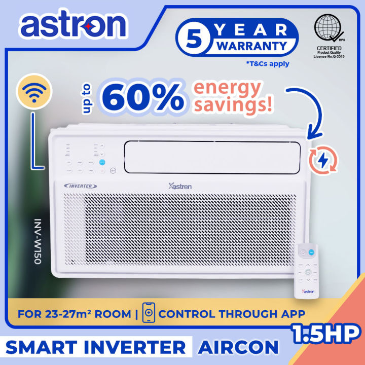 Astron 1.5HP Smart Inverter Window Type Aircon | INVW150 | Energy ...