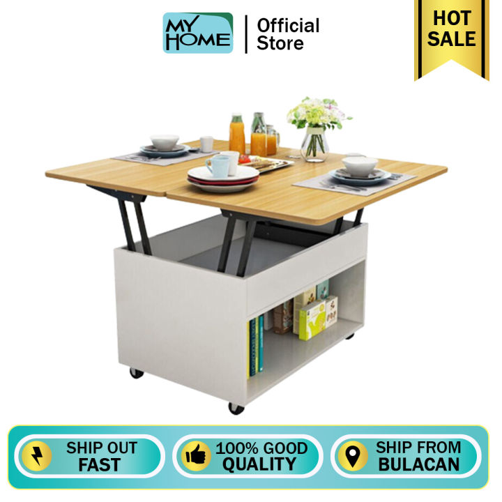 MYHOME Coffee Table Foldable Lifting Table Multifunctional Extendable ...