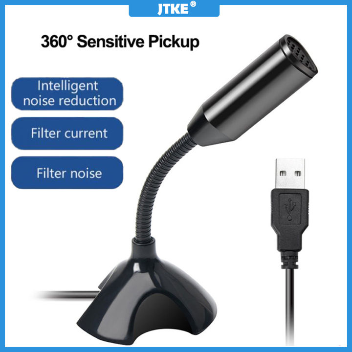 JTKE Adjustable USB Laptop Microphone Mini Studio Speech Microphone ...