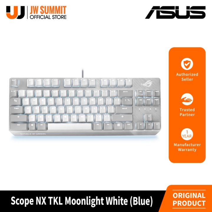 Asus ROG Strix Scope NX TKL Moonlight White Gaming Keyboard (Blue ...