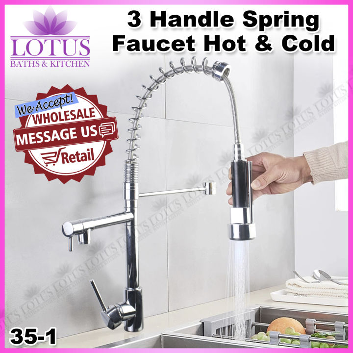 Lotus Baths SP001 Kitchen Faucet Basin Sink Faucet Stainless Steel 3 ...