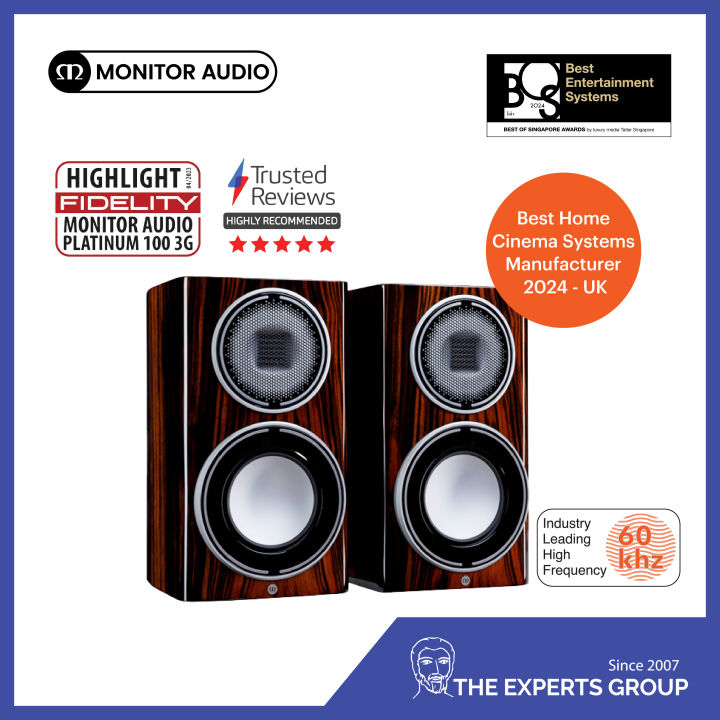 Monitor Audio Platinum 100 3G Hifi Home Theatre Bookshelf Speaker (2 ...