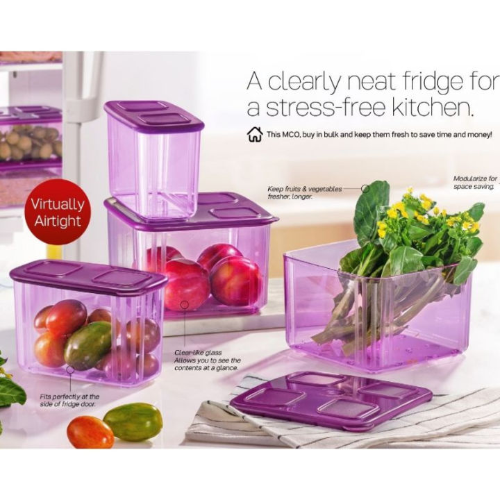 New Tupperware Fresh N Clear Tall Set ( 4pcs ) | Lazada