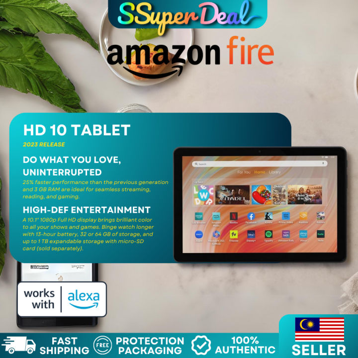2023 All-new Amazon Fire HD 10 13th gen tablet, built for relaxation ...