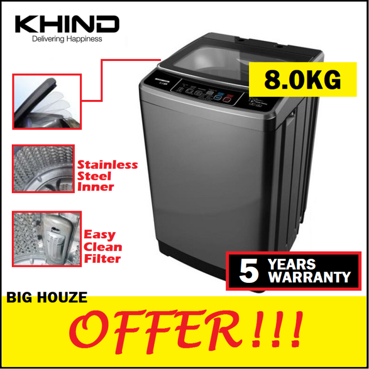 Khind 8KG Full Auto Washing Machine WM80A Top Load Automatic Washer ...