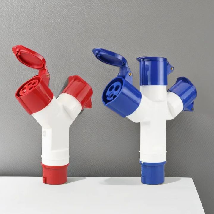 Y Type Industrial Plug Waterproof IP44 Socket 1 To 3 1 To 2 ,16A 32A ,3 ...
