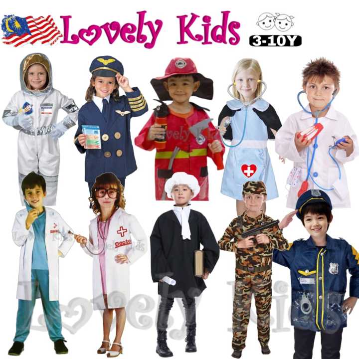 ⭐MERDEKA🇲🇾⭐[READY STOCK MY] 3-10Y Kids Costume Occupation Career ...