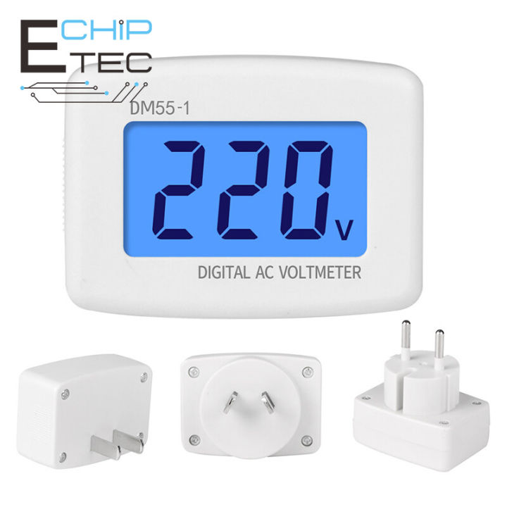 1PCS LCD display voltmeter DM55-1 110V-220V Europe and America AC 80 ...