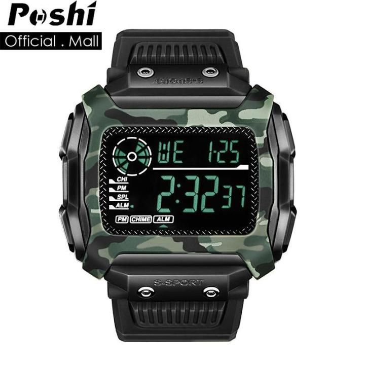 POSHI Multi-function Sports Watch For Man Original Waterproof Alarm ...
