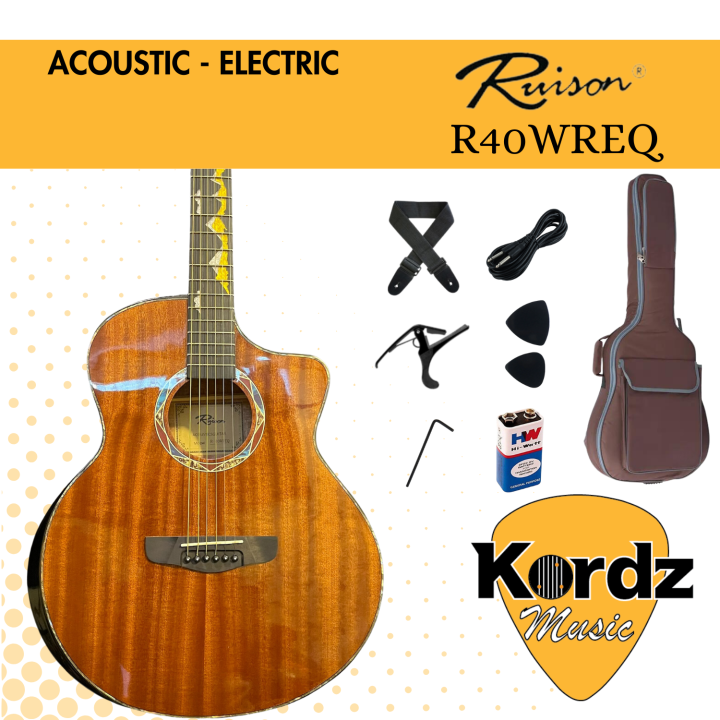 Ruison R40WREQ Premium All Mahogany Acoustic Guitar with Full Setup and ...