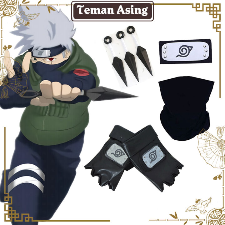 7Pcs Set Cosplay Kakashi Naruto Headband Kakashi Mask Kakashi Gloves ...