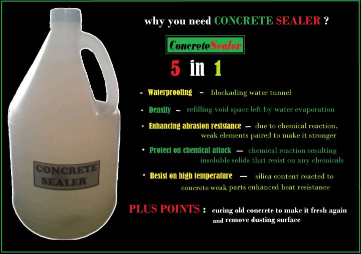 CONCRETE SEALER for waterproofing, densifier, abrasion resistance ...