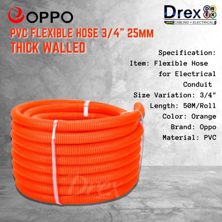 Oppo PVC Flexible Hose Orange 3/4" 25mm 50M/Roll | Lazada PH