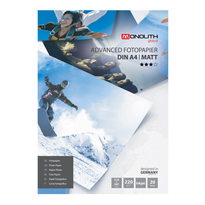 Monolith Advanced Matt Photo Paper A4, 220 gsm, 20 sheet pack | Lazada PH