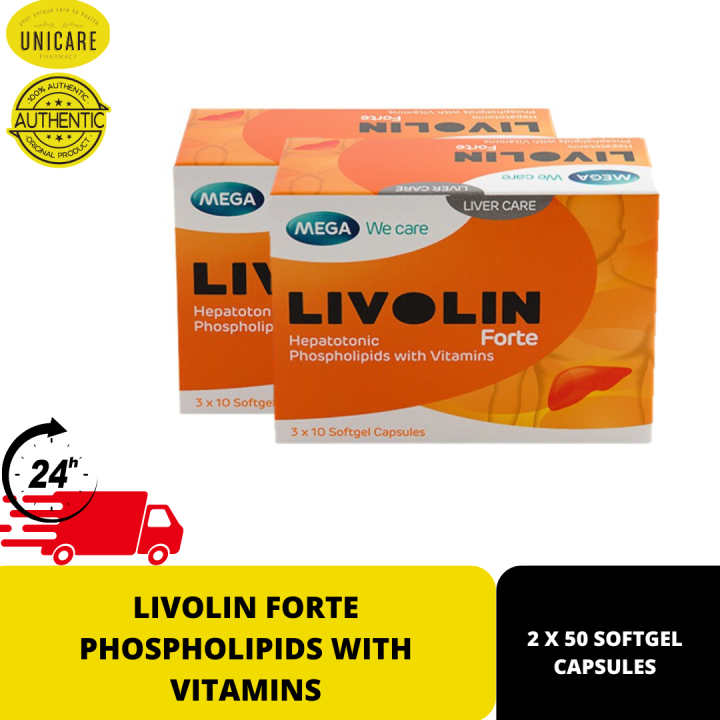 MEGA LIVOLIN FORTE PHOSPHOLIPIDS WITH VITAMINS (2 X 50 SOFTGEL CAPSULES ...