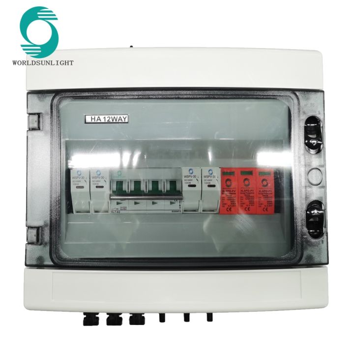 WSDB-PV2/1 2 String PV Combiner Box with Lighting Arrester 1000V 15A ...