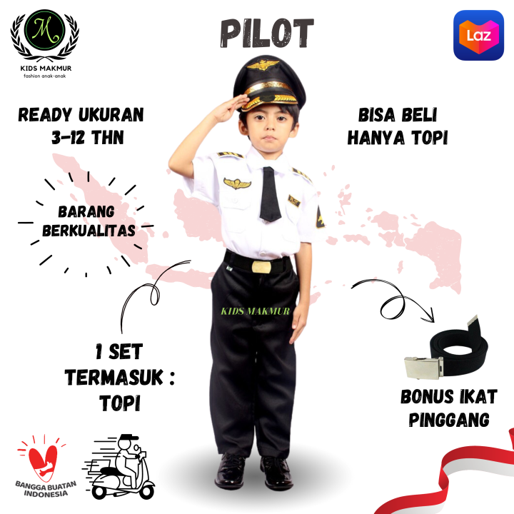 Seragam profesi pilot anak baju pilot anak profesi anak baju kostum ...