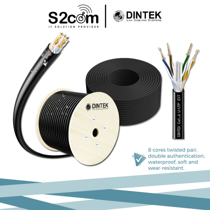 Dintek PowerMAX 4P Cat.6 U/UTP 23AWG PE Gel Filled Cable | Lazada