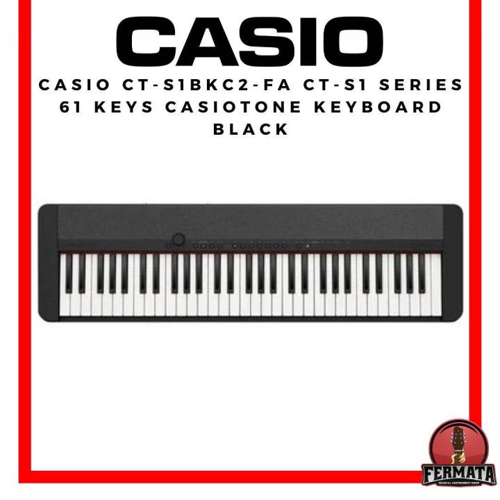 Casio CT-S1BKC2-FA CT-S1 Series 61 Keys Casiotone Keyboard Black with ...