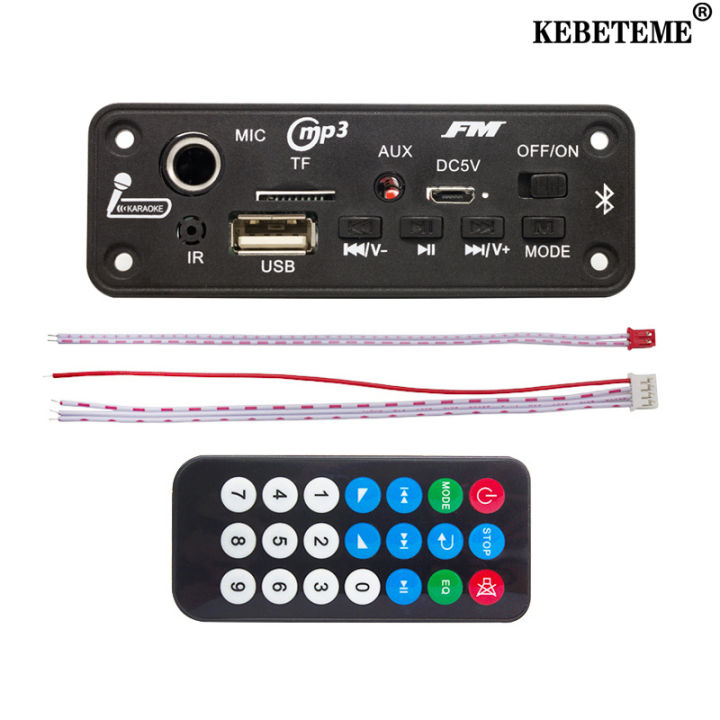 KEBETEME Bluetooth MP3 Amplifier Decoder Board 3-5W With Microphone ...