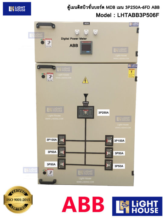 ตู้เมนดิสบิวชั่นบอร์ด MDB เมน 3P250A-6FD ABB มี Surge Protection ...
