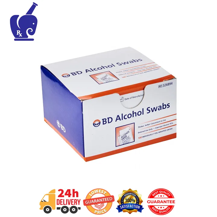 BD Alcohol Swab 100pcs Individually Foil Wrapped Swab | Lazada