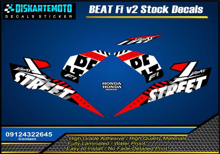 Honda Beat Fi v2 Stock Sticker Decals | Lazada PH
