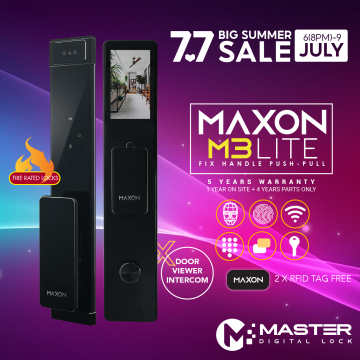 MAXON M3 LITE DIGITAL DOOR LOCK + VIEWER (5 Years Warranty) | Lazada ...