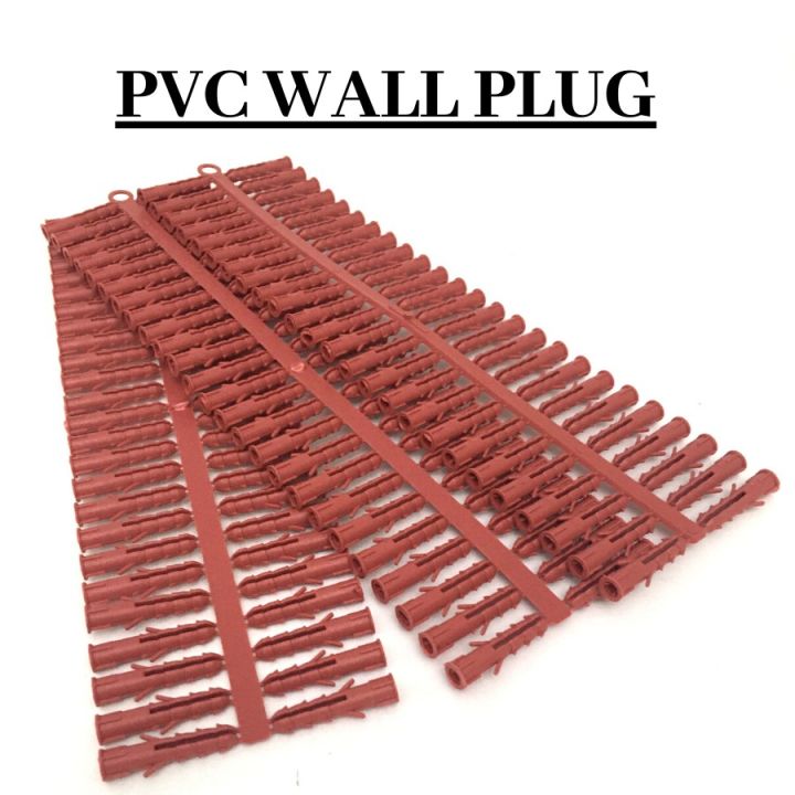 6MM PVC WALL PLUG RED (1 LENGHT 50 PCS) | Lazada