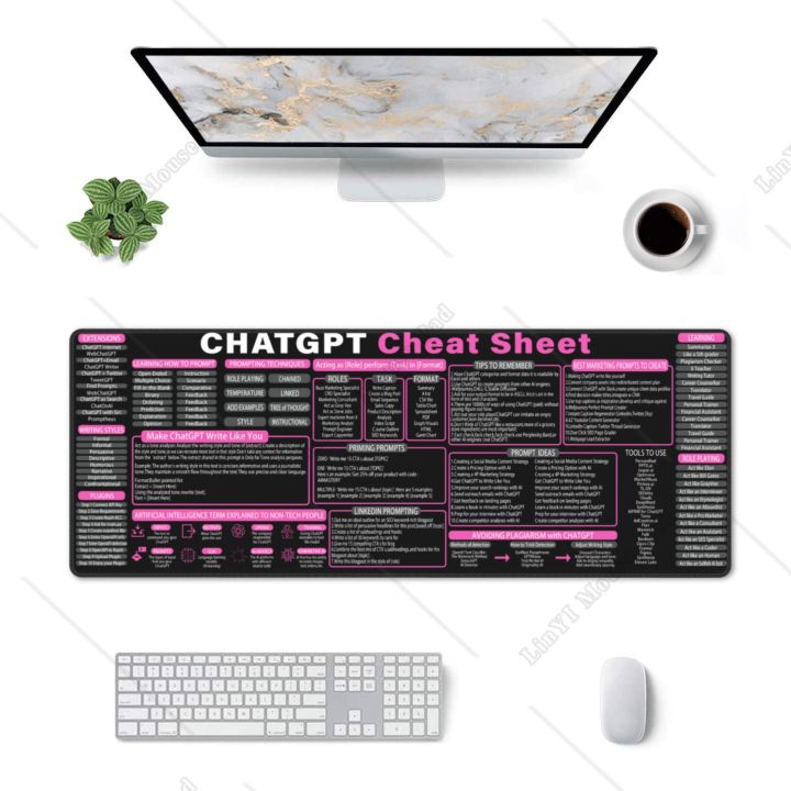 [p2p1] Chat GPT Cheat Sheet Mouse Pad Gift for Computer Programmer Gift ...