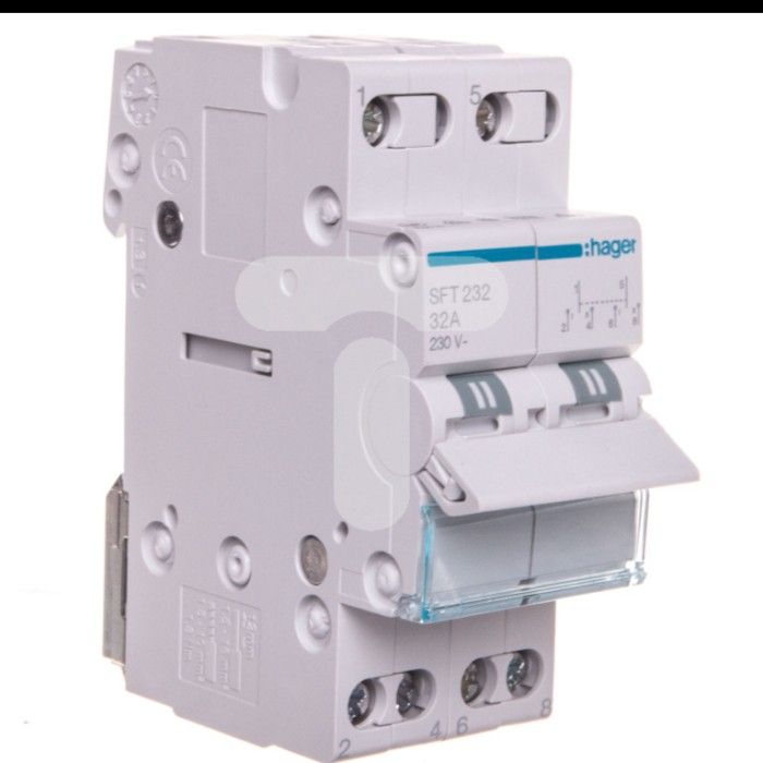Hager COS MCB CHANGE OVER SWITCH 2P 32A SFT232 A3 TERJAMIN | Lazada ...