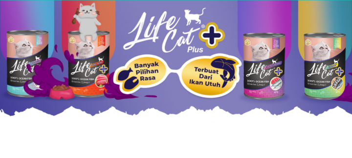Makanan Kucing Basah LIFE CAT PLUS Can Kaleng 400 GRAM | Lazada Indonesia