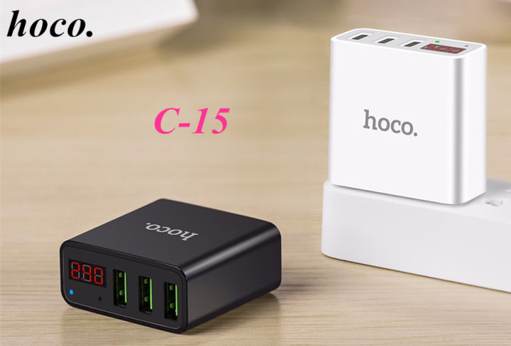 หัวชาร์จ อุปกรณ์ชาร์จไฟ อะแดปเตอร์ HOCO ( C-15 ) Adapter 3 port 3.0A ...