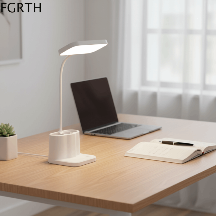 FGRTH 3-Colors Light Study Desk Lamp Dimmable with Storage Box Reading ...