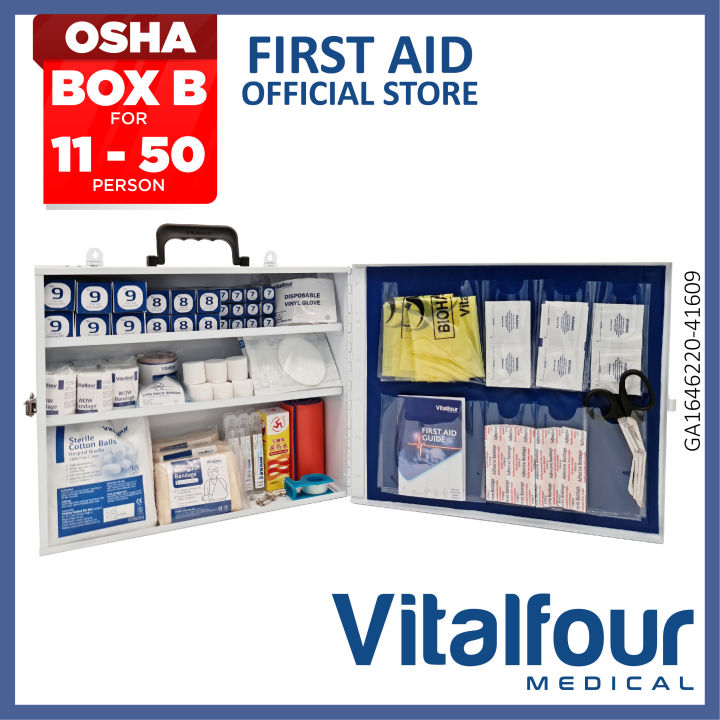 VitalFour OSHA Workplace First Aid Kit Box B (11-50pax) | Lazada